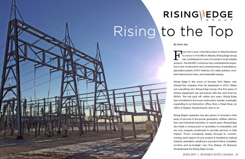 Rising Edge Group - Business Elite Canada Magazine