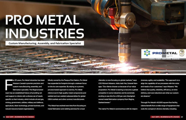 Pro Metal Industries - Business Elite Canada Magazine