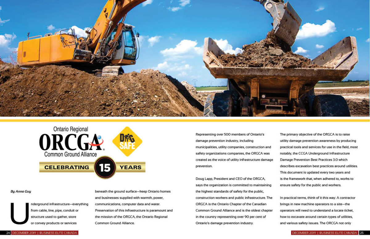 Ontario Regional Common Ground Alliance (ORGCA) - Business Elite Canada ...