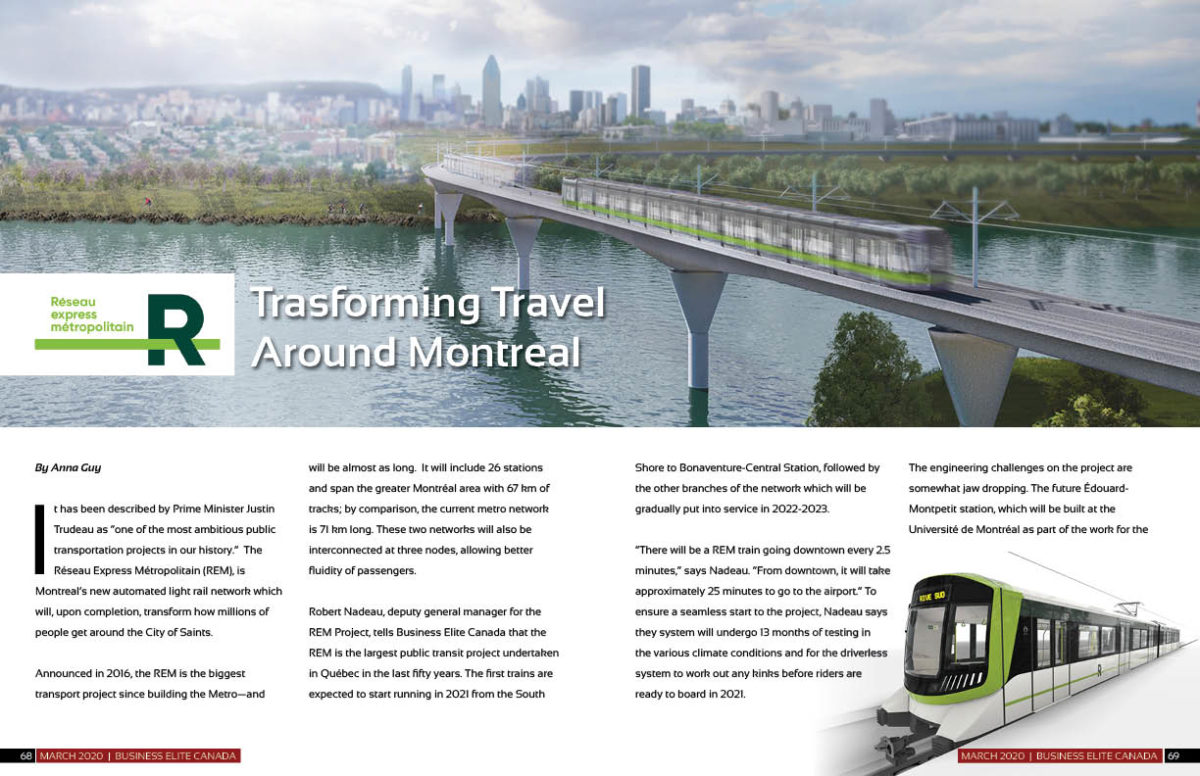 Réseau Express Métropolitain (REM) - Business Elite Canada Magazine