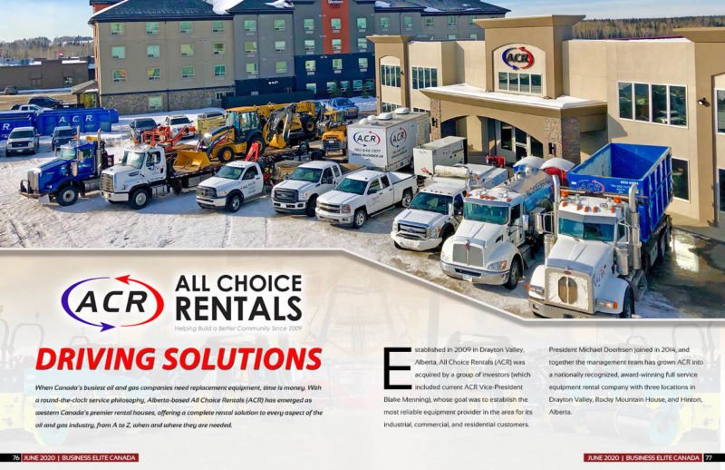 All Choice Rentals (ACR) - Business Elite Canada Magazine