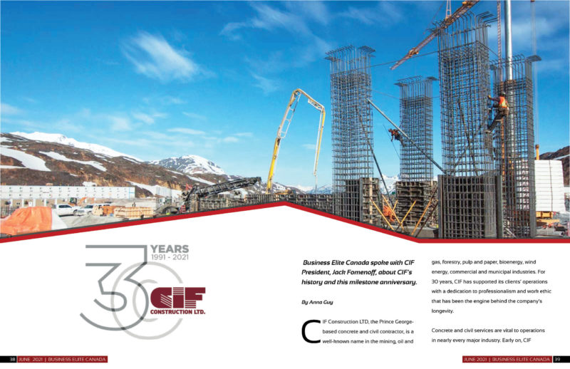 CIF Construction Ltd. - Business Elite Canada Magazine