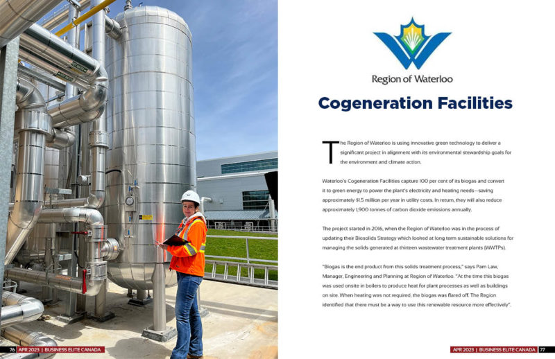 The Region of Waterloo Cogeneration Facilities - Business Elite Canada ...