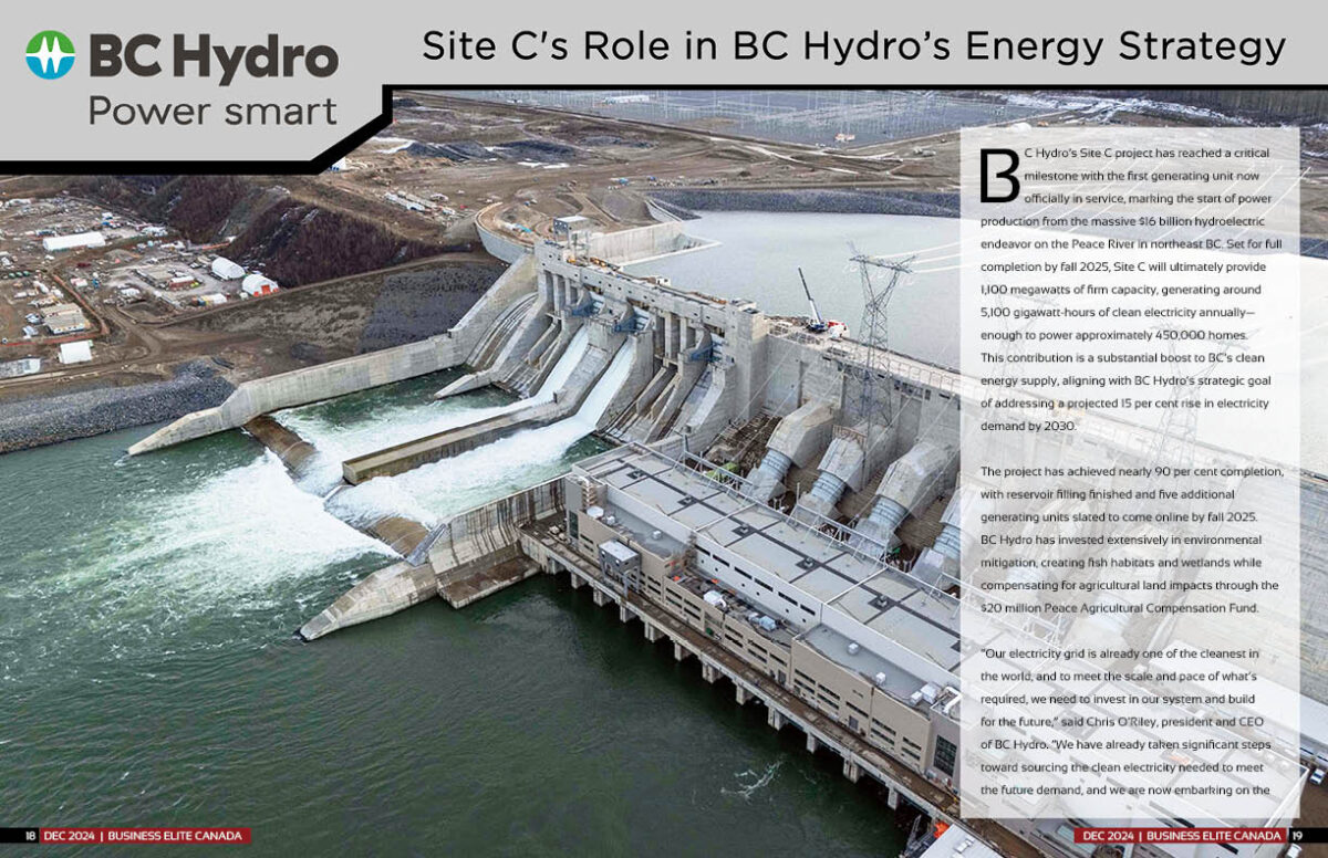 BC Hydro Site C Clean Energy Project - Business Elite Canada Magazine